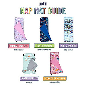 Wildkin Original Nap Mat with Reusable Pillow for Boys and Girls, Perfect for Elementary Sleeping Mat, Features Hook and Loop Fastener, Soft Cotton Blend Materials Nap Mat for Kids(Jurassic Dinosaurs)