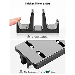 JARLINK Vertical Laptop Stand Holder, Upgraded 1 in 2 Aluminum Laptop Stand for Desk with Adjustable Dock Size (up to 17.3 inches), Fits All MacBook/Surface/Gaming Laptops, Black