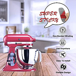 Self-Adhesive Cord Organizer for Appliances – 5mm Thick Cord Wrapper Stick Firmly on Mixer, Blender, Coffee Maker, Oven, Air Fryer and Other Kitchen Appliances – Cord Holders & Cable Ties (4 Packs)