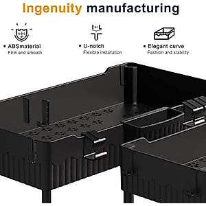 Warmodern 3 Pack Bathroom Organizer Under Sink,2 Tier Bathroom Cabinet Organizer, Bathroom Organizer Under Sink Baskets with 24 Hooks and 6 Hanging Cups, Multifunction Under Cabinet Storage