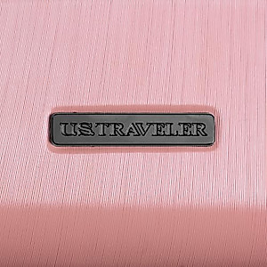 U.S. Traveler Boren Polycarbonate Hardside Rugged Travel Suitcase Luggage with 8 Spinner Wheels, Aluminum Handle, Pink, Checked-Large 30-Inch