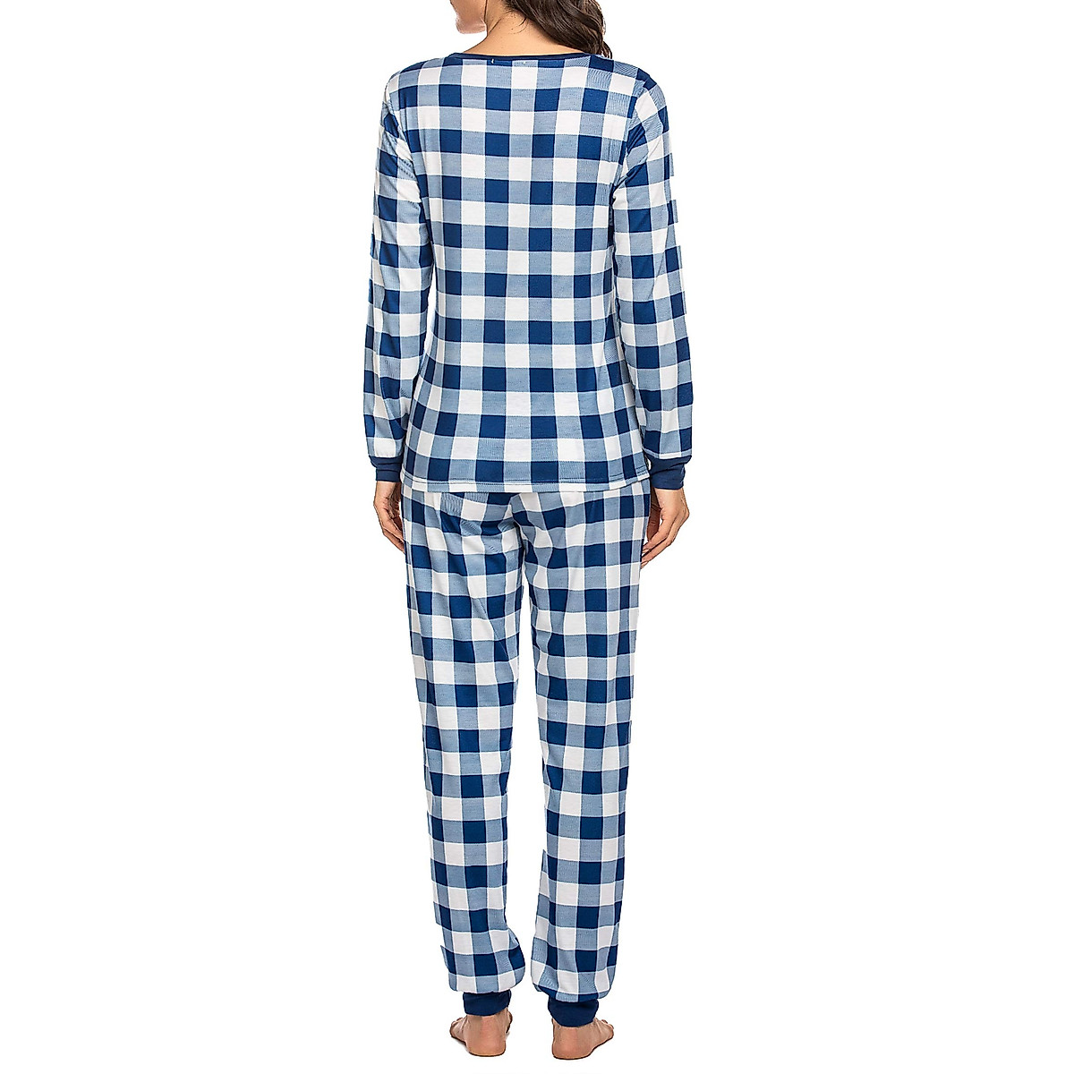 Ekouaer Ladies Pajama Set Plus Size Pajamas for Women Joggers Pladi Pants Pj Set Two Piece Pajama Set