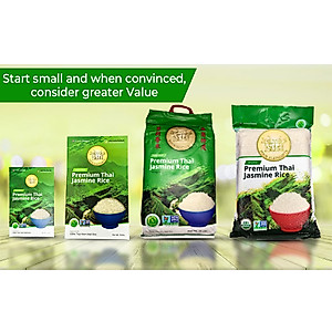 2 Pounds (LBS) Premium Thai Hom Mali Jasmine Rice | Endorsed By Pro Chefs | Four Elephants Brand | DIY Friendly Cooking Instructions Packaging