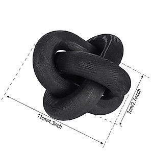 Jlong Wood Knot Decor, 3-Link Wood Chain Link Coffee Table Decor, Small Shelf Decor Accents, Hand Carved Modern Farmhouse Boho Wooden Knot Decorative Chain Wood Decor for Living Room Bedroom Office