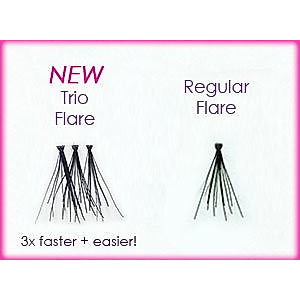 Elegant Lashes Trio Flare - X-SHORT Black Individual Lashes (Pro Dozen Pack - 12 Trays)