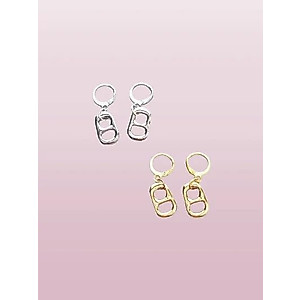 Gold Soda Tab Charm Earrings Plated (Gold Plated)