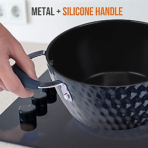 NutriChef Durable Non-Stick Cooking Pot - High-Qualified Kitchen Cookware with See-Through Tempered Glass Lids, 2.1 Quarts, Works with Model: NCCW11DS), One size, Blue - NutriChef PRTNCCW11DSCP