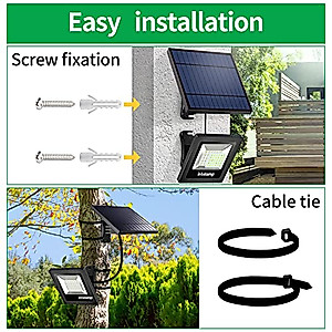 intelamp Solar Powered Lights Outdoor, Solar Flood Lights Outdoor Bright Solar Security Light Dusk to Dawn Auto On/Off IP65 Waterproof for Wall Porch Balcony Yard Garage Barn Garden Pathway Doorway