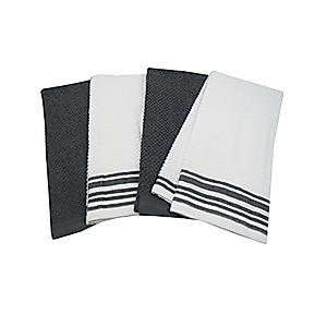 Mainstay Kitchen Towels - Set of 4 (Gray, White)