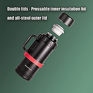 Insulated Water Bottle,Stainless Steel Double Wall Vacuum Bottle with Cup Lid – Thermos for Hot & Cold Drinks or Food-Thermos for Travel–73 oz