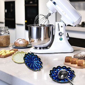 Spoon Rest Spoon Holder For Stove Top 2PCS Ceramic Cooking Spoon Holder For Kitchen Counter Stable Spatula Holder Utensil Rest Coffee Spoon Rest (Blue+Cyan)