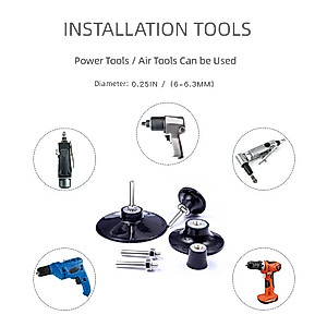 6 Pack 2 Inch Disc Pad Holder Adapter Quick Change Disc Adapter Drill Adapter with 1/4" Shank, Pad Holder Roll Lock Disc Holder for Polishing Sanding Surface, Conditioning Disc Pad Holder Assembly