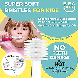 MEGA TEN 360-Degree Kids Electric Toothbrush Made in Korea | LED Light & Soft Microfiber Bristles & Comfortable Grip | Fun & Easy Brushing for Kids 12-48 Months | Built-in Timer | BPA Free | Duck