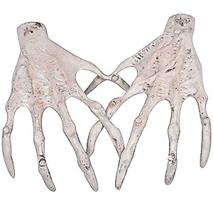 XONOR Halloween Witch Skeleton Hands - 1 Pair Realistic Plastic Scary Skeleton Hand for Halloween Decoration