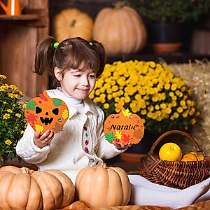 Supla 30 Kits Foam Halloween Pumpkin Decorations DIY Pumpkin Craft Kits Assorted Foam Pumpkin Shapes with Fall Maple Leaves Rhinestone Stickers for Kids Crafts Fall Thanksgiving Halloween Decoration