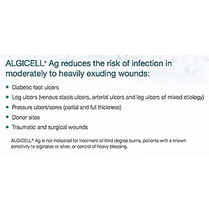 ALGICELL Ag Silver Calcium Alginate Dressing - 2" x 2" - Box of 10