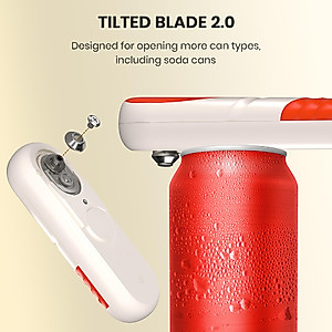 miadore Electric Can Opener for Kitchen,Rechargeable Automatic Can Opener with Removable Tilted Blade,One-Touch Operation, Smooth Edge,Built-In Magnet,Power Warning-Vibrant Orange