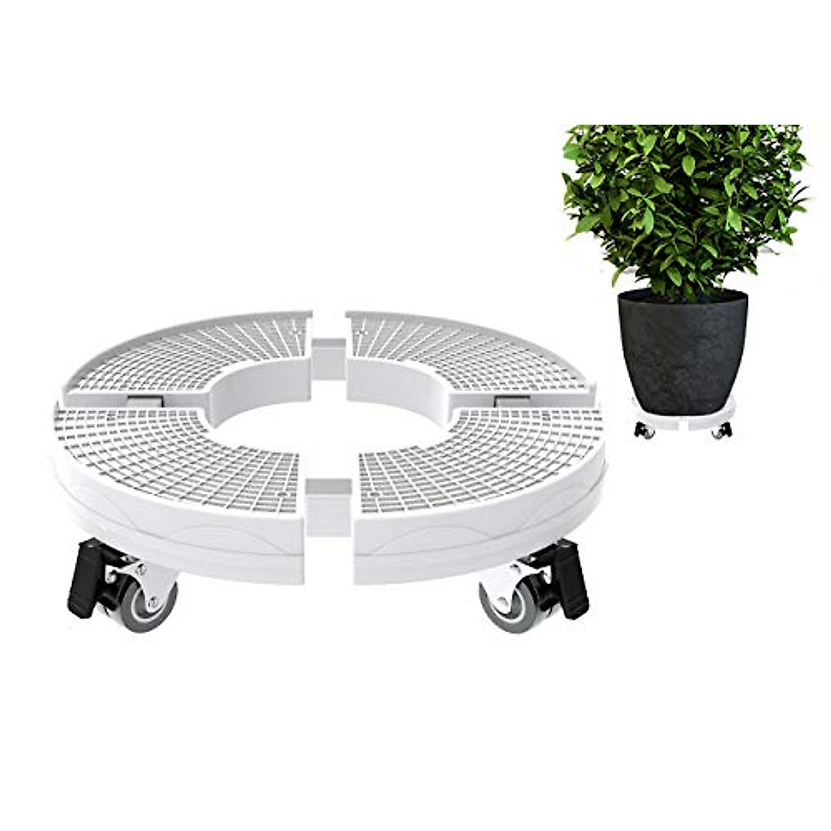 Adjustable Plant Stand (15-20’’) with Wheels Large Potted Planter Plant Stand on Wheels Pound Heavy Duty Plant Dolly Movable Plant Caddy Adjustable Rolling Tray Coaster…