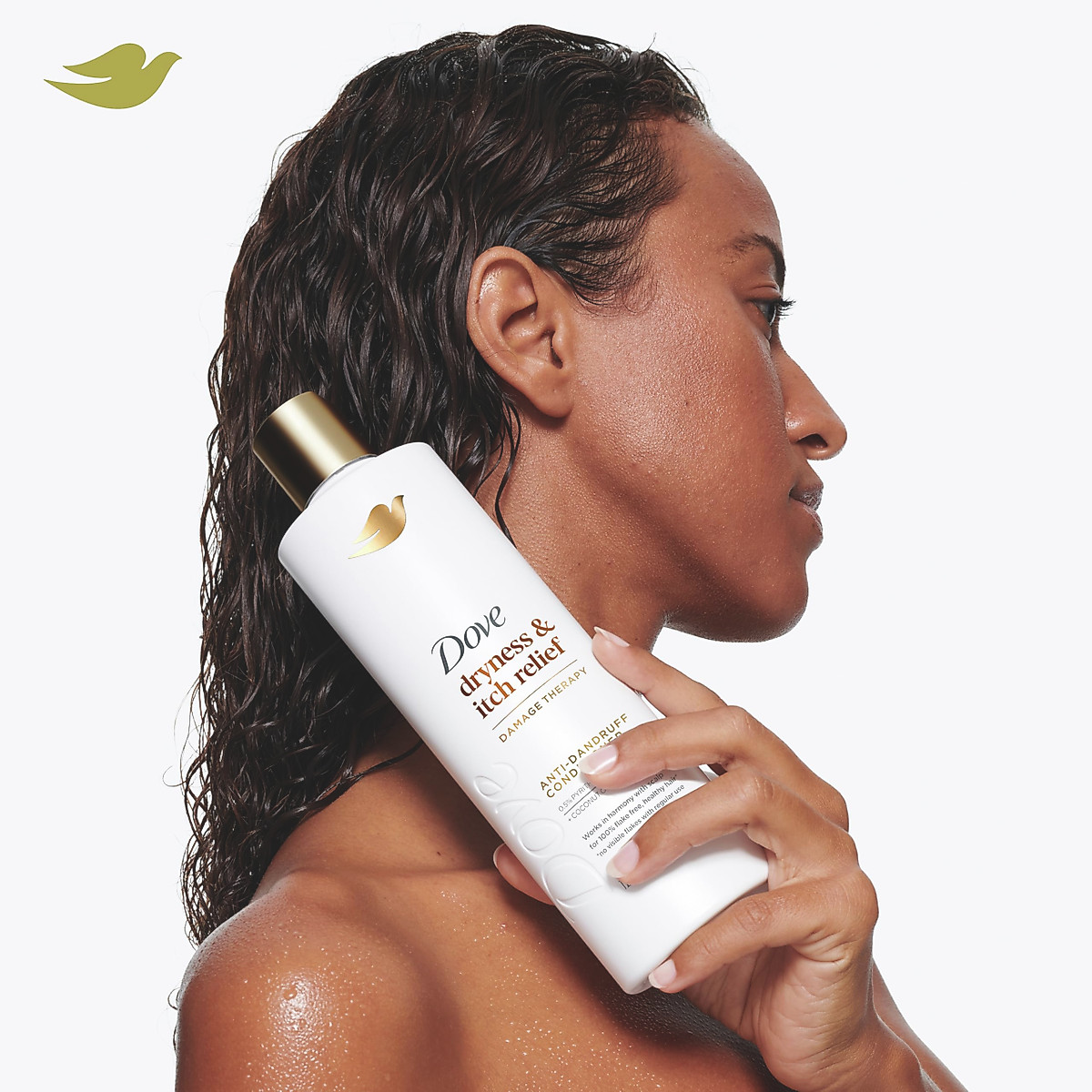 Dove Damage Therapy Derma Conditioner Dryness + Itch for Flaky Scalp with Pyrithione Zinc and Coconut Oil 12 Fl Oz