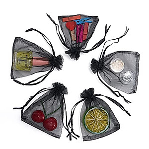 FOCCIUP 100 Pcs 3x4 Inches Mixed Color Organza Bags Gift Bags with Drawstring for Christmas Candy Wedding Birthday Party Favor