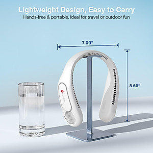 Hotsales Neck Fan, Hands Free Bladeless Neck Fans Portable Rechargeable, 6000 mAh Battery Operated Wearable Personal Fan, Cooling Neck Fan, 3 Speeds, USB Fan Gifts for Men, Women, Travel, Outdoor