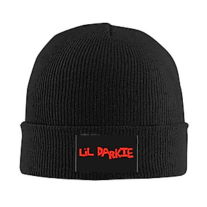 Lil Darkie Logo Knit Hat Winter Summer Warm Skull Cap for Womens and Mens Beanie Hat Black