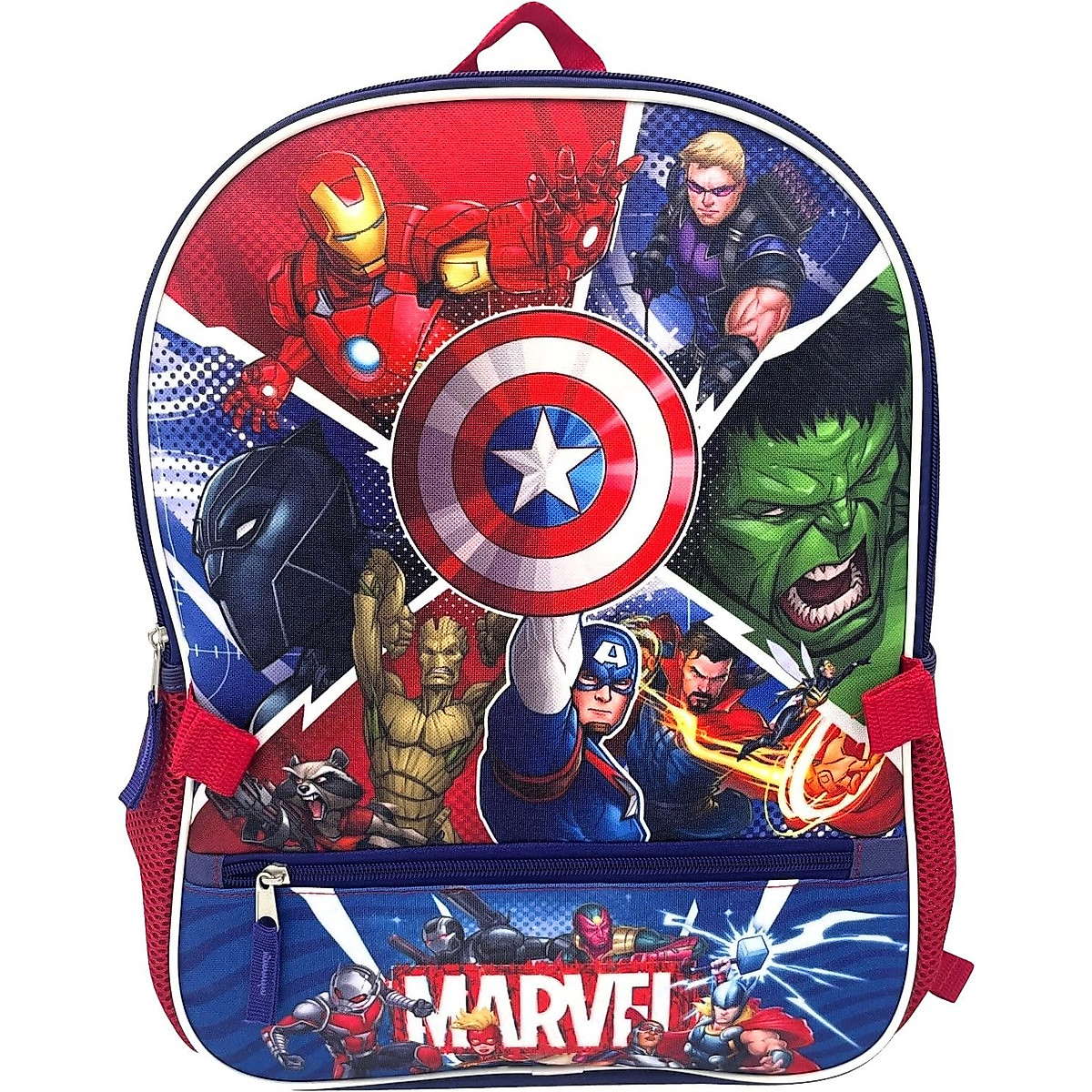 Fast Forward Kid's Licensed POP-OUT 16" Backpack With Lunch Box Combo Set (Avengers)