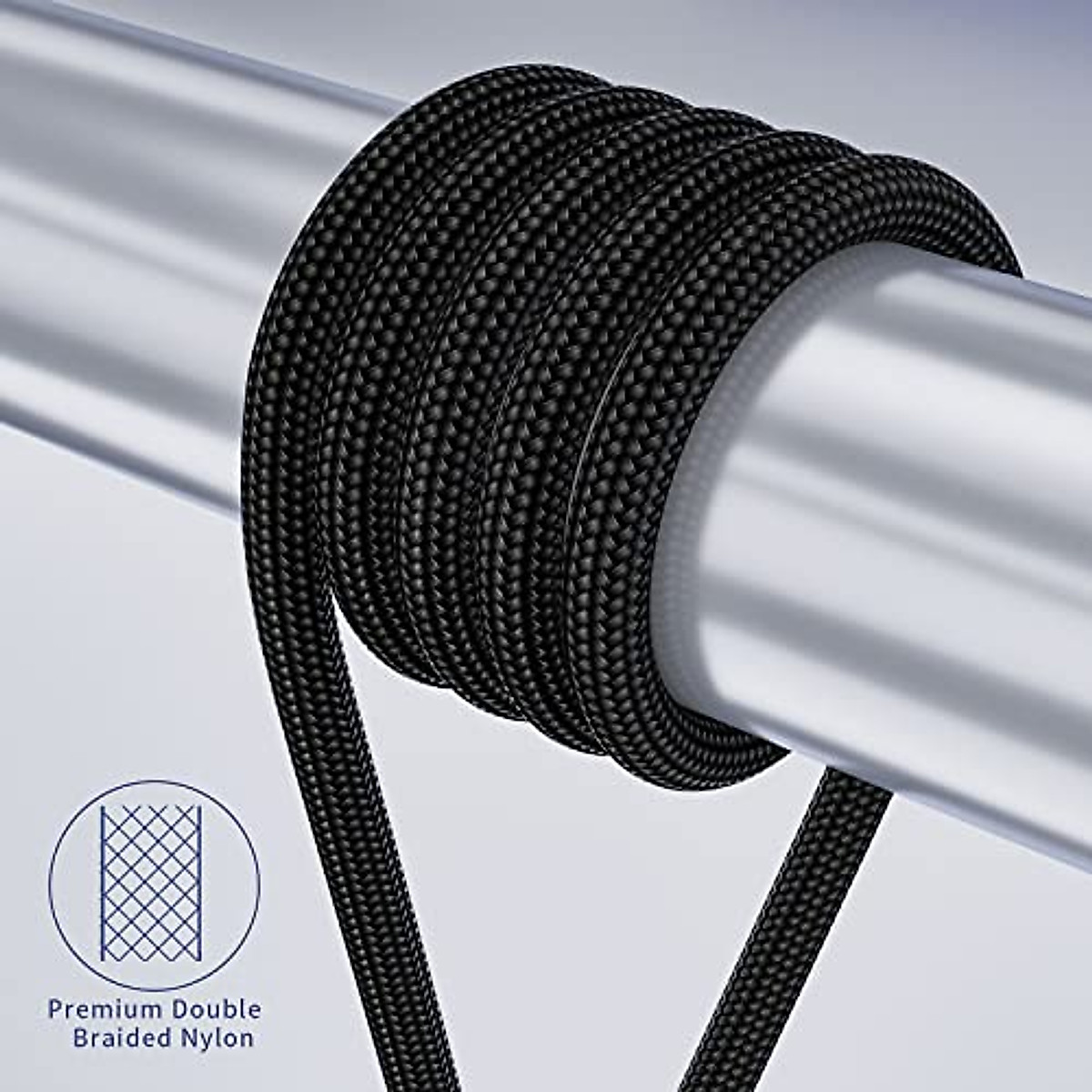 Magnetic Charging Cable 3A Fast Charging(3 Pack,3.3/6.6/6.6ft) 3 in 1 Magnetic Phone Charger Cable with LED Light, Nylon Braided Magnetic Cable, Data Transfer Cord for iProduct/USB-C/Micro-USB Device