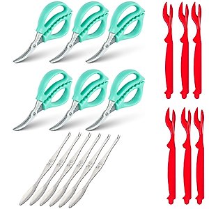 Endurance Kitchen shears Seafood Scissors for Shrimp crab lobster snow crab 6.1 Inch Stainless Steel