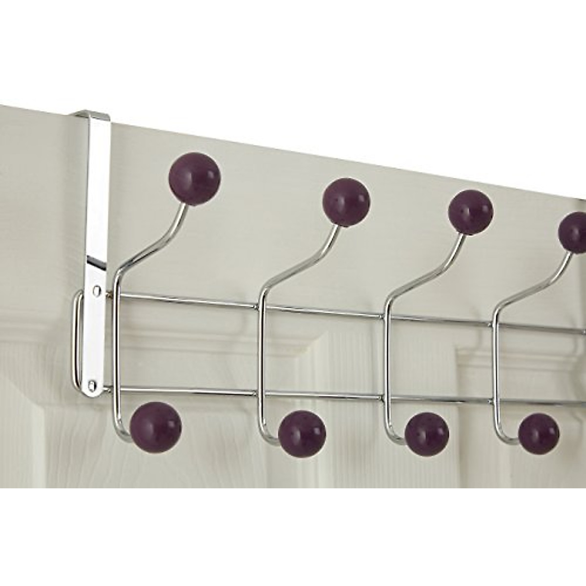 Premier Housewares 509733 Coat Hooks/Over Door Hanger/Over Door Coat Hooks/Door Hanger - 10 Hooks,Purple,H17 x W41 x D12cm