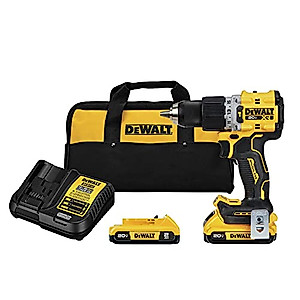 DEWALT 20V MAX* XR® Brushless Cordless 1/2 in. Hammer Drill/Driver Kit (DCD805D2), Yellow