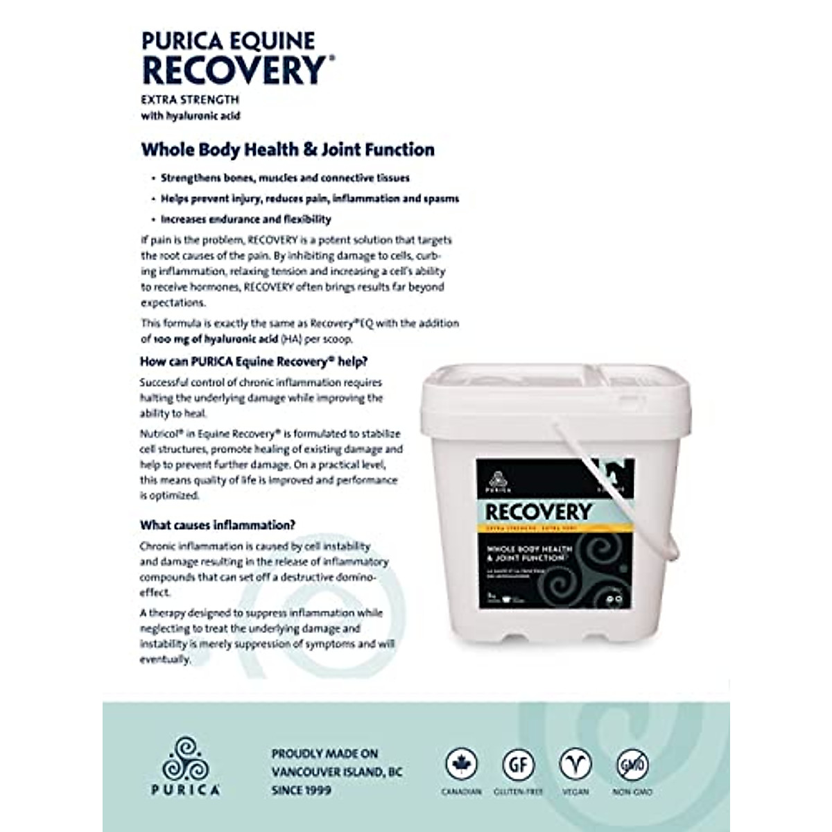 PURICA Equine Recovery Extra Strength (W/Ha) - 5kg/11 Lb