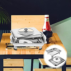 Healeved Snack Tray Chafing Dish Stainless Steel Buffet Chafer Tray Rectangular Buffet Stove Chaffing Servers Food Warmers for Parties Buffets Catering Chafing Dish Buffet Set