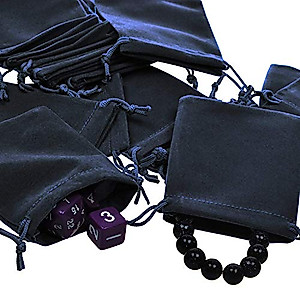 JIAKAI 30pcs Velvet Double Drawstring Cloth Bag.Jewelry Drawstring Pouches for Small Jewelry Bracelet/Headphones Bag/Beads/Spice/Gift Bags(Black)