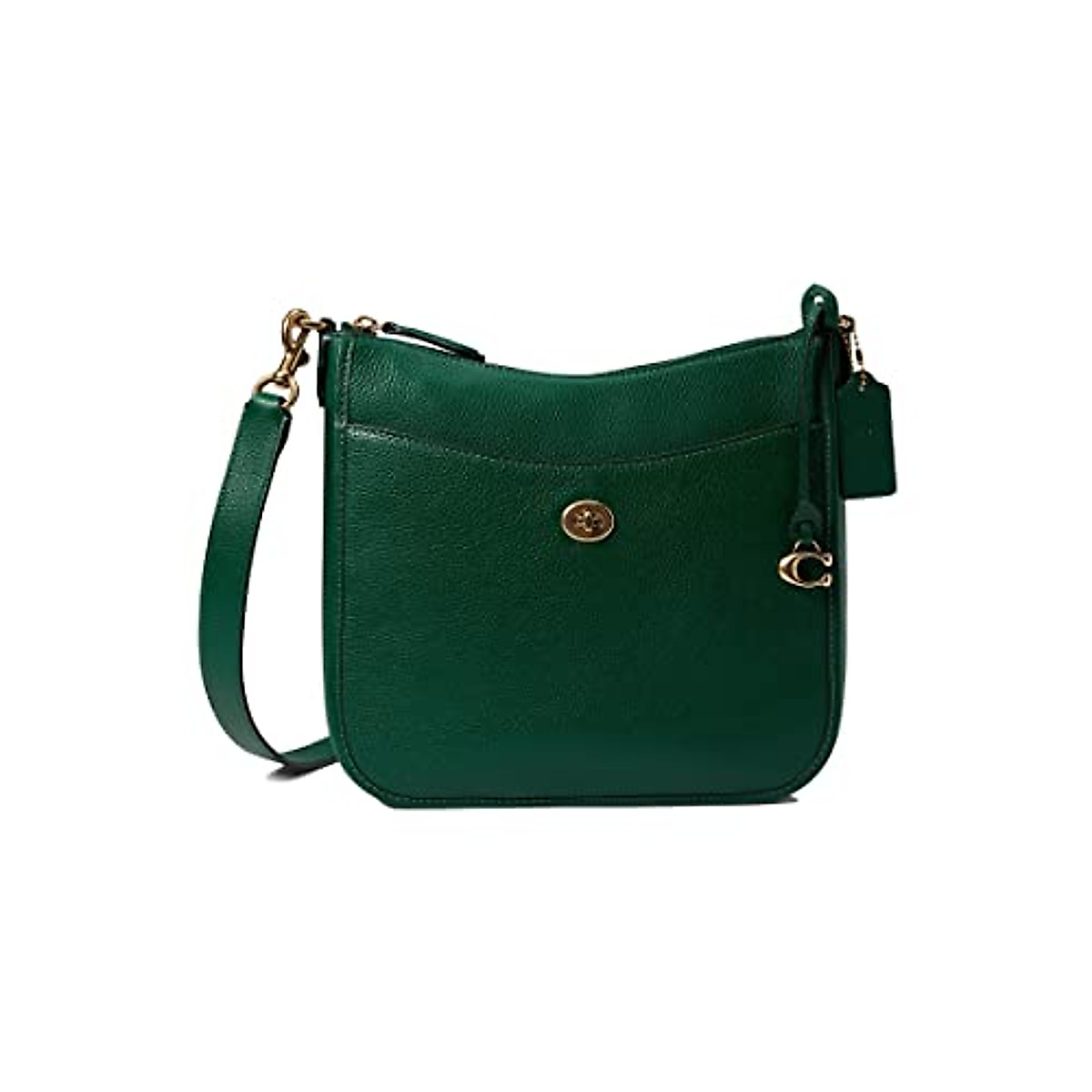 COACH Polished Pebble Leather Chaise Crossbody Dark Pine One Size