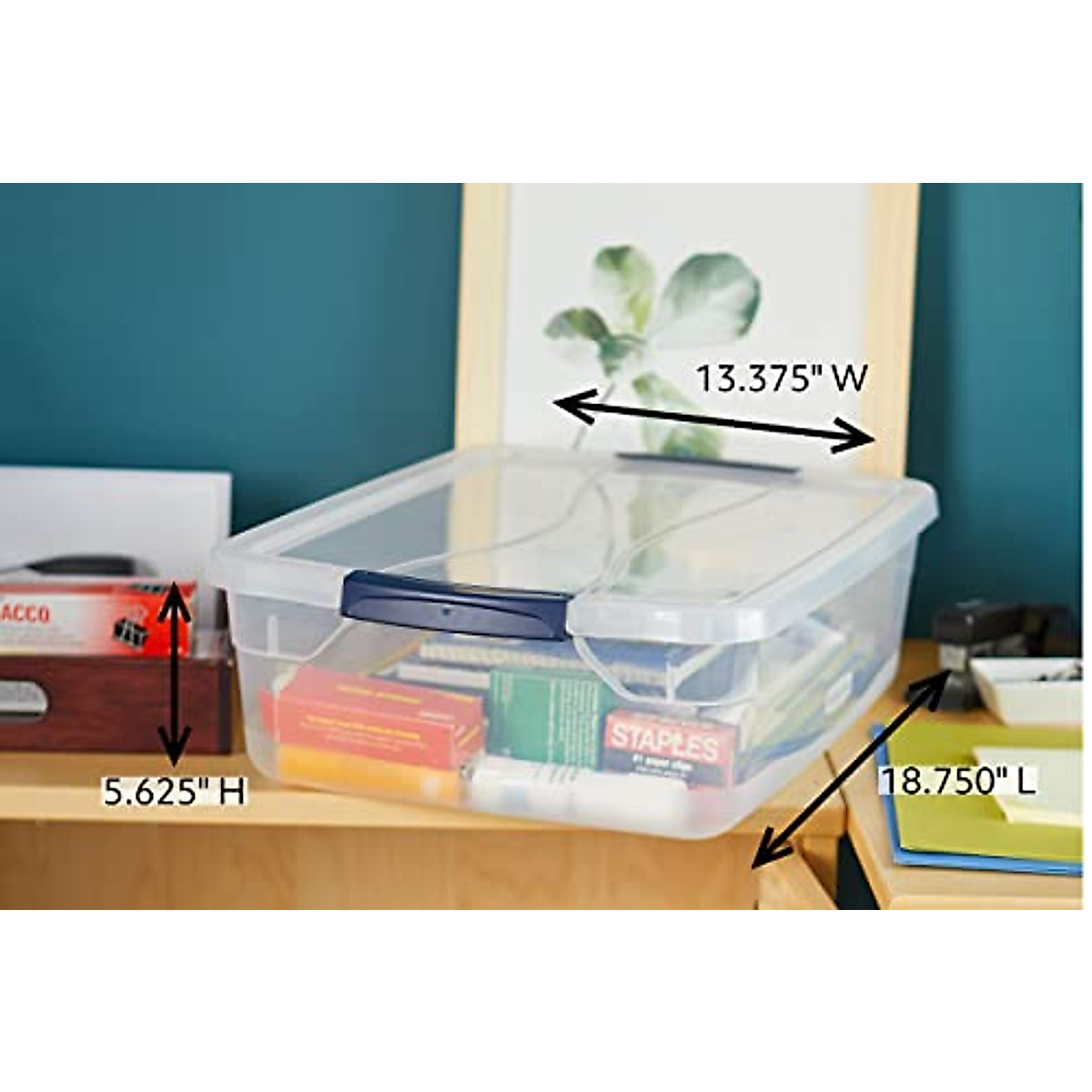 Rubbermaid Cleverstore Clear 16 Qt/4 Gal, Pack of 6 Stackable Plastic Storage Containers with Durable Latching Clear Lids, Visible Organization, Great for Classroom, Underbed, and Kitchen Storage