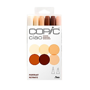 Copic I6-Skin Ciao Markers, Skin, 6-Pack