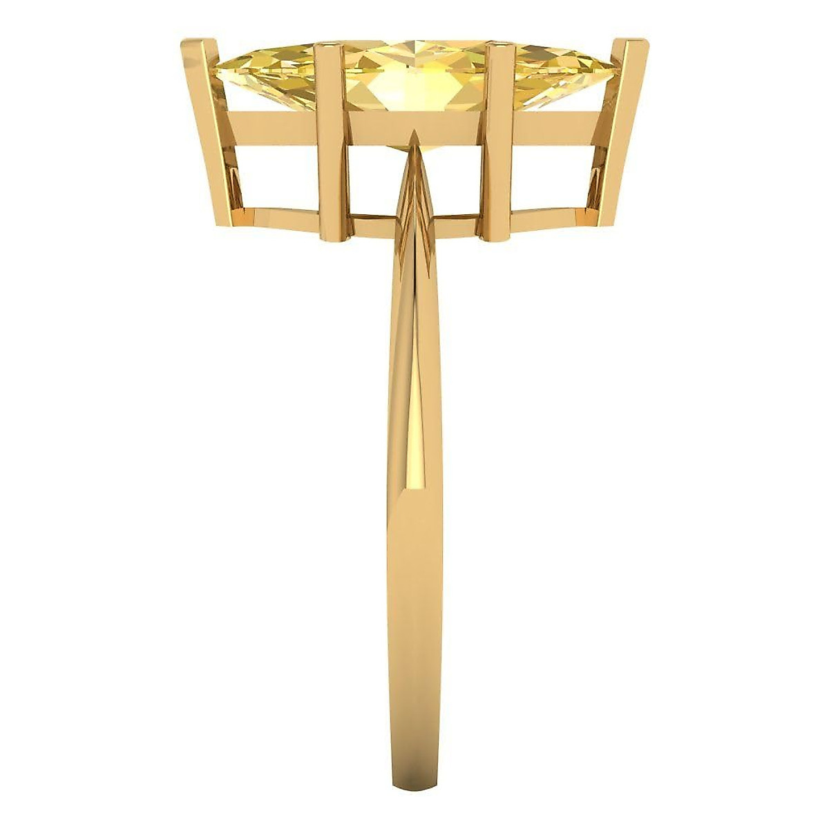 Clara Pucci 2.50 ct Marquise Cut Solitaire Natural Yellow Citrine gemstone Bridal Designer Anniversary Engagement Ring 14k Yellow Gold