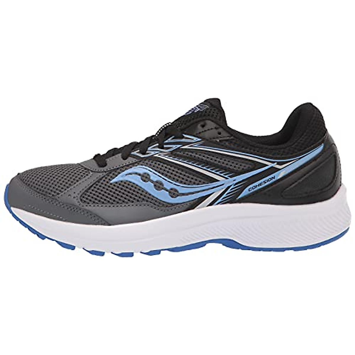 Saucony Women's Cohesion 14 Road Running Shoe, Charcoal/Jewel, 9