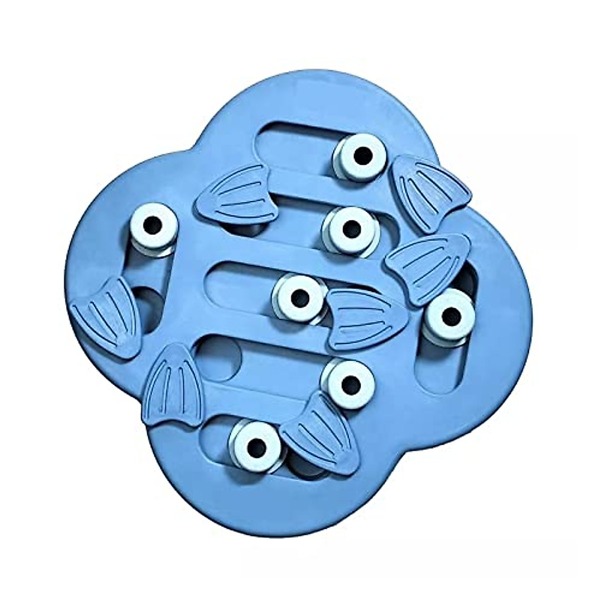 WAKAIP Dog Puzzle Toys Slow Food Plate Dog Feeding Dispensing Bowl Increase IQ Interactive Dog Training Games Feeder Dog Accessories (Color : 7 Hole Blue)