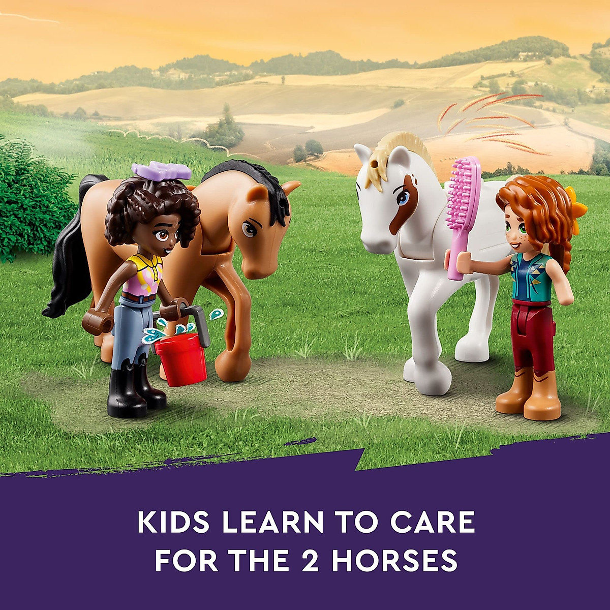 LEGO Friends Autumn’s Horse Stable 41745 Building Toy, Role-Play Fun for Kids Ages 7+, with 2 Mini-Dolls and 2 Horses, Carriage and Riding Accessories, A Gift Birthday Gift for Kids Who Love Horses