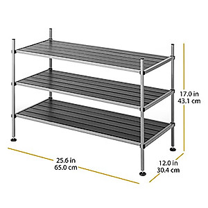 Whitmor 3 Tier Closet Storage Shelves - Shoe Rack and Home Organizer