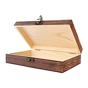 Unfinished Wooden Box with Hinged Lid, 7.8x5.1x1.96 Inches Wood Cigar Box Rectangle Keepsake Box Clasp Wood Box, Storage Box for DIY Crafts, Home Deocration, Jewelry