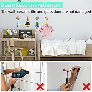 Johiux Pack of 4 Self-Adhesive Wooden Hooks, Adhesive Hooks, Children's Coat Hooks, Wall Hooks, Self-Adhesive Children's Coat Hooks are Used for Towels, Backpacks, Hats and Coats.