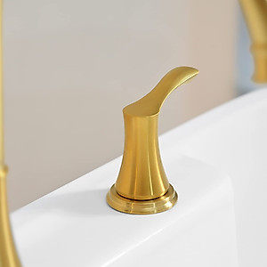 PARLOS 2-Handle Widespread High Arc Roman Tub Faucet Tub Filler with Valve & Faucet Supply Lines, Matte Black, Demeter 1436204