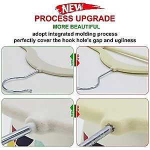 50+10 Pack Non-Slip Velvet Hangers Suit Clothes Hanger Space Saving Hangers 15~20LBS Heavy Duty Hangers 16.5inch