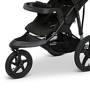 Delta Children Apollo Jogging Stroller - Shock Absorbing Frame with Large Canopy & Recline - Car Seat Compatible, Black