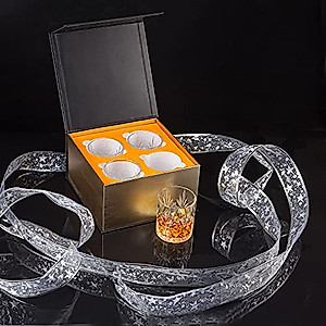 KANARS Whiskey Glasses Set of 4, 10 Oz Old Fashioned Bourbon Glass for Men Dad, Rocks Barware Lowball Tumblers for Scotch, Malt, Vodka, Cocktail and Irish Whisky Drinking