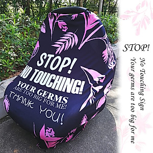 Car Seat Cover for Babies, 2 Pack No Touching Sign Carseat Canopy, Multiuse Nursing Covers for Breastfeeding, Infant Stroller Covers for Newborn, Ultra-Soft Breathable