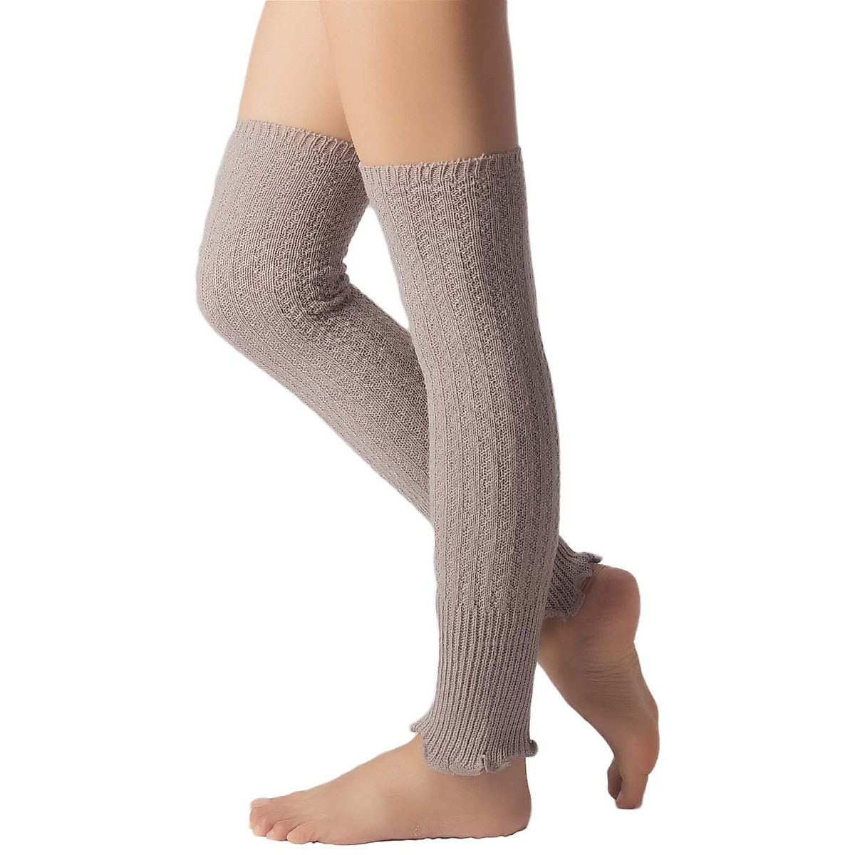 iB-iP Women's Ballet Dancer Running Aerobics Costume Stretch Leg Warmer, Size: One Size, Light Grey